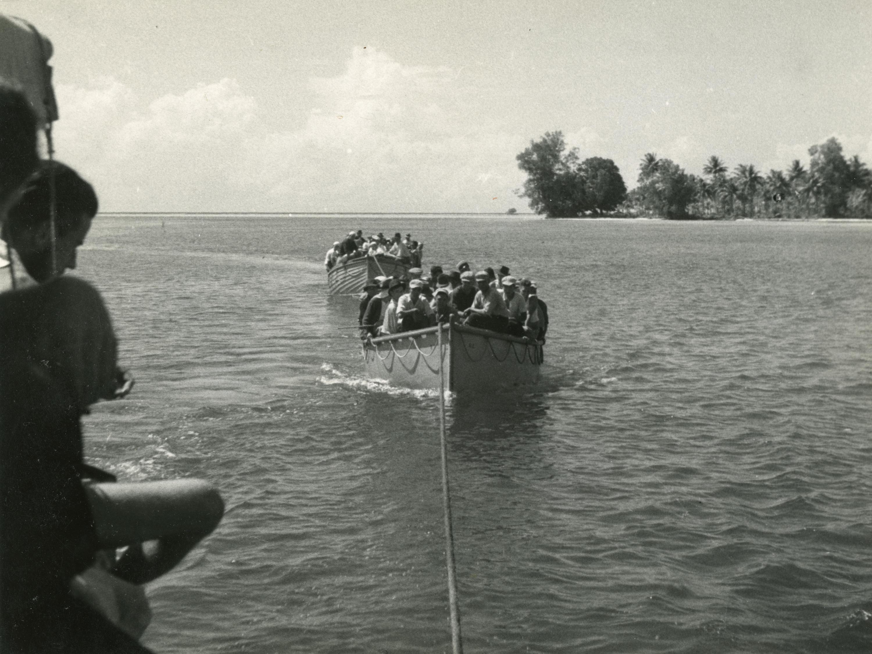 Photograph: Taking RANGITANE survivors from Emirau Island to SS NELLORE ...