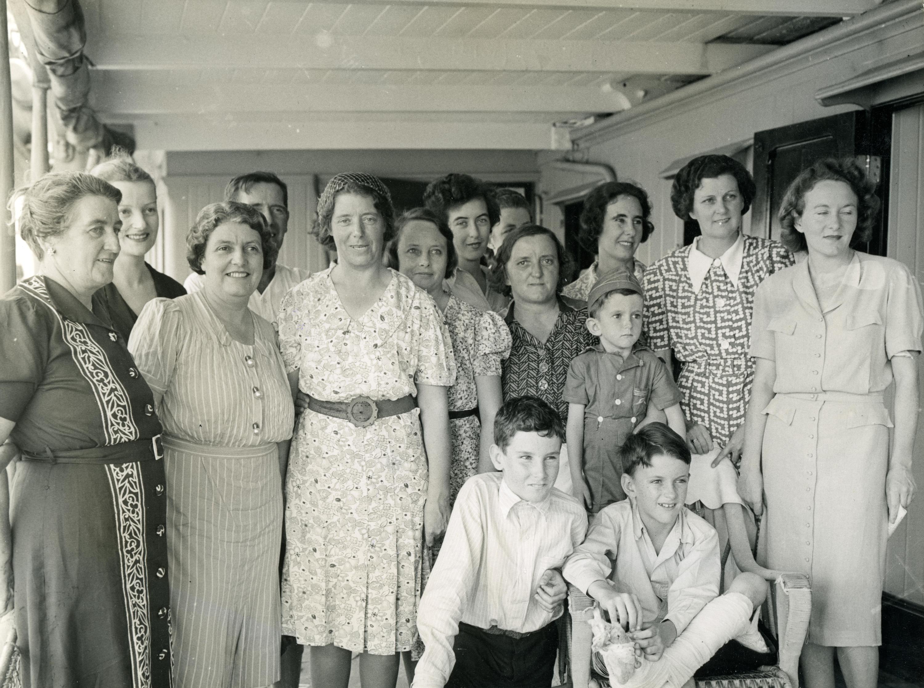 Photograph: Survivors from the sinking of RANGITANE on board SS NELLORE ...