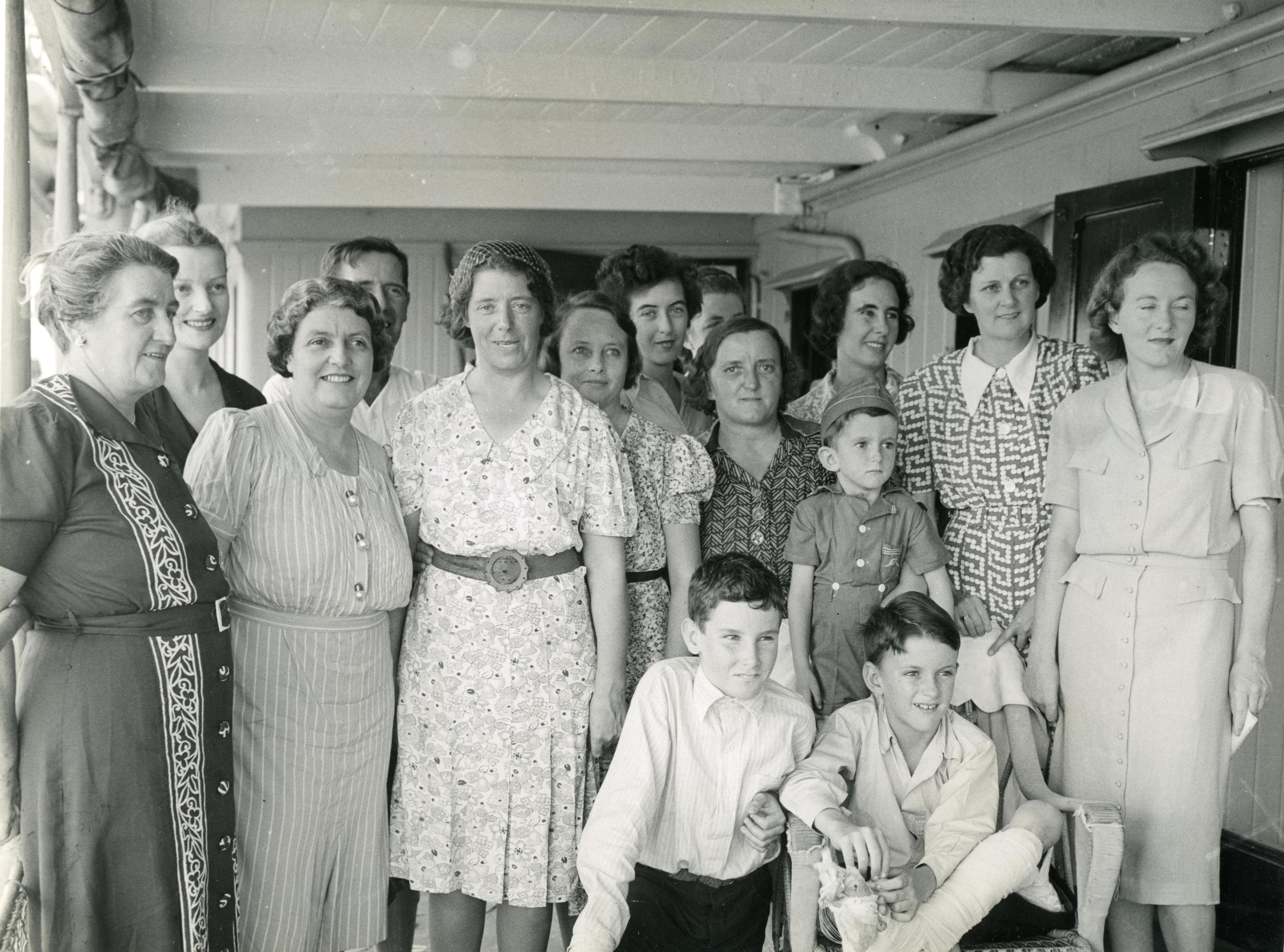 Photograph: Survivors from the sinking of RANGITANE on board SS NELLORE ...