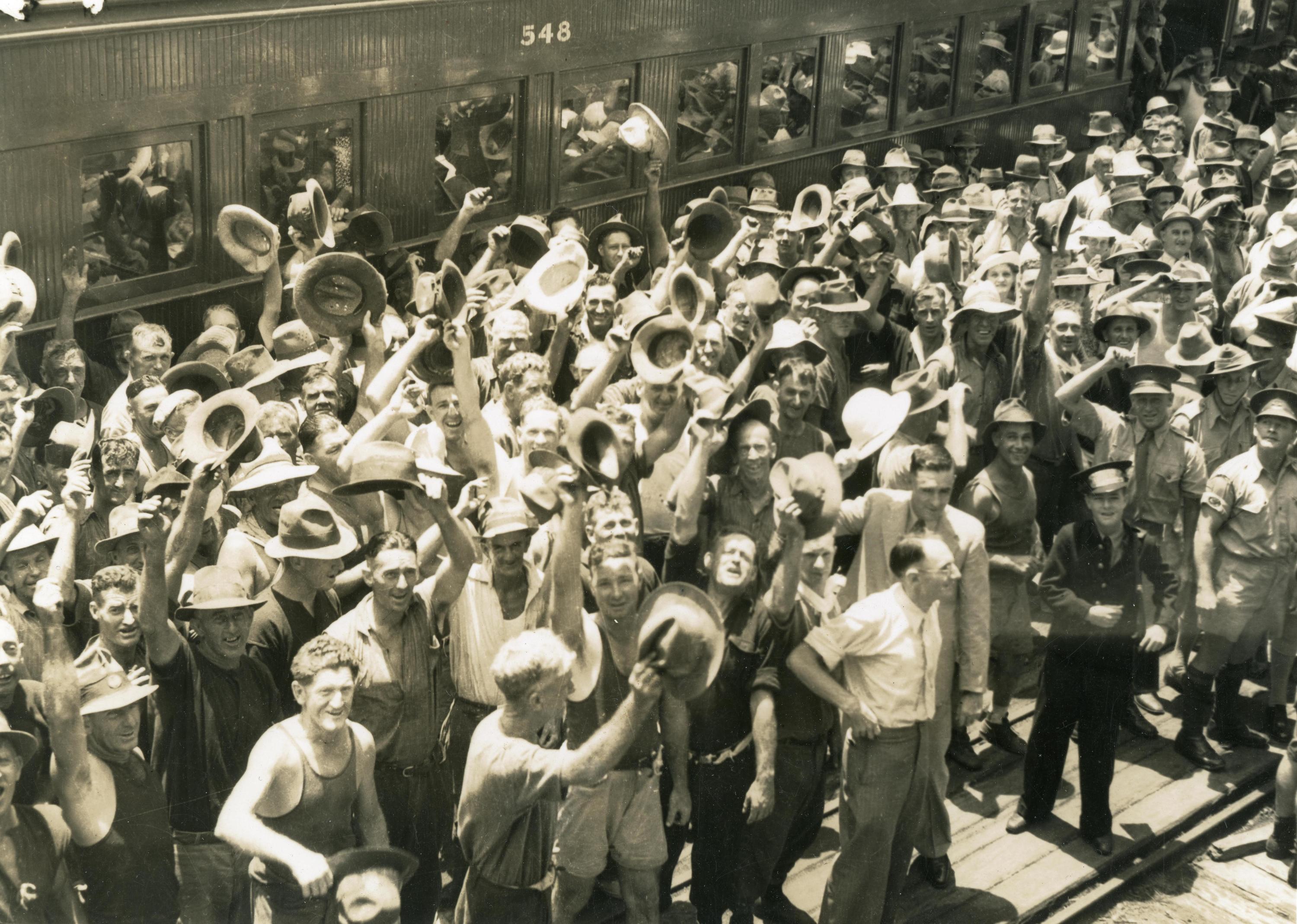 Photograph: Survivors from the sinking of RANGITANE arrive at ...