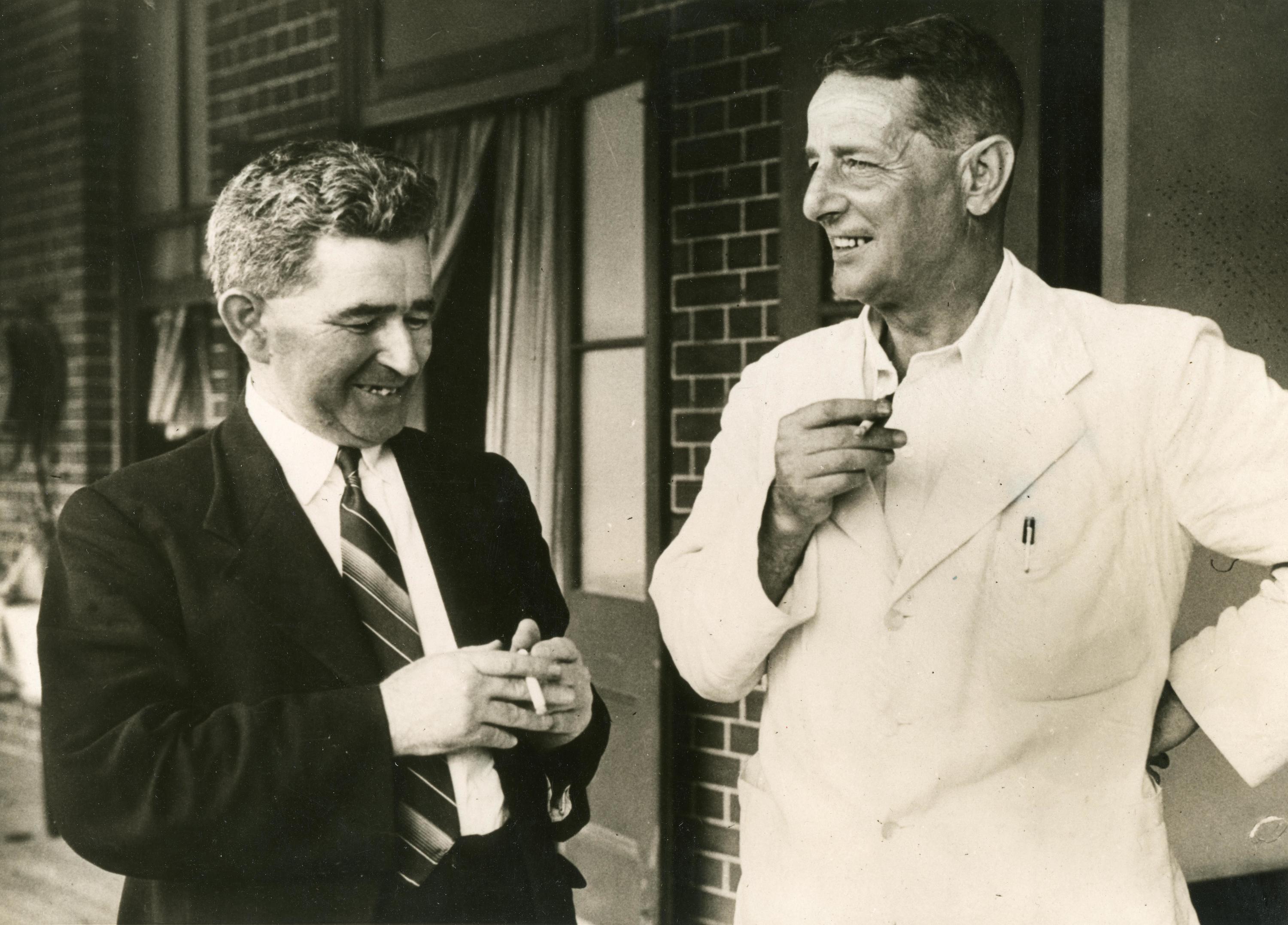 Photograph: Captain Callender of TRIADIC and Captain Upton of RANGITANE ...