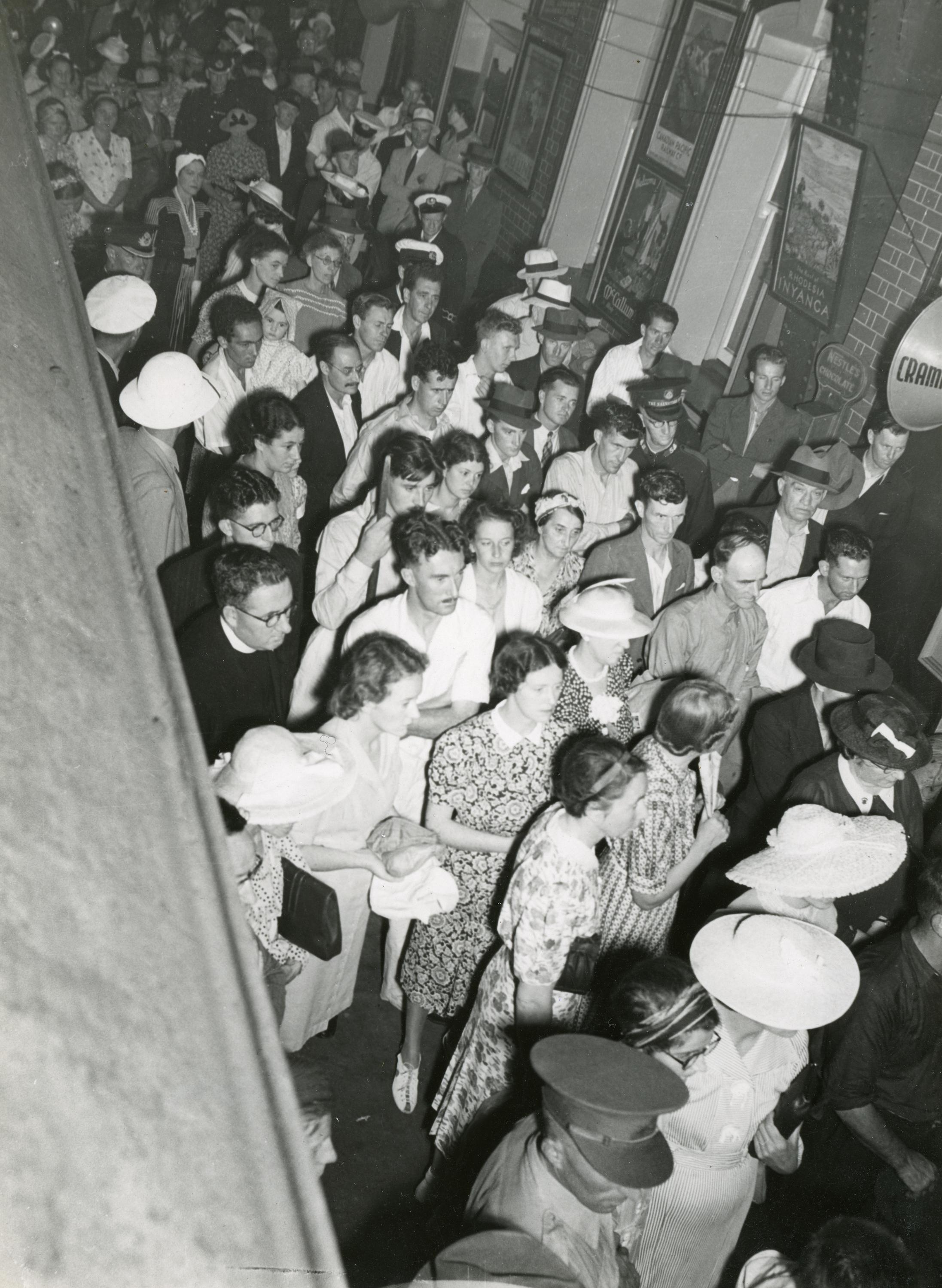Photograph: Survivors from the sinking of RANGITANE arrive at Brisbane ...