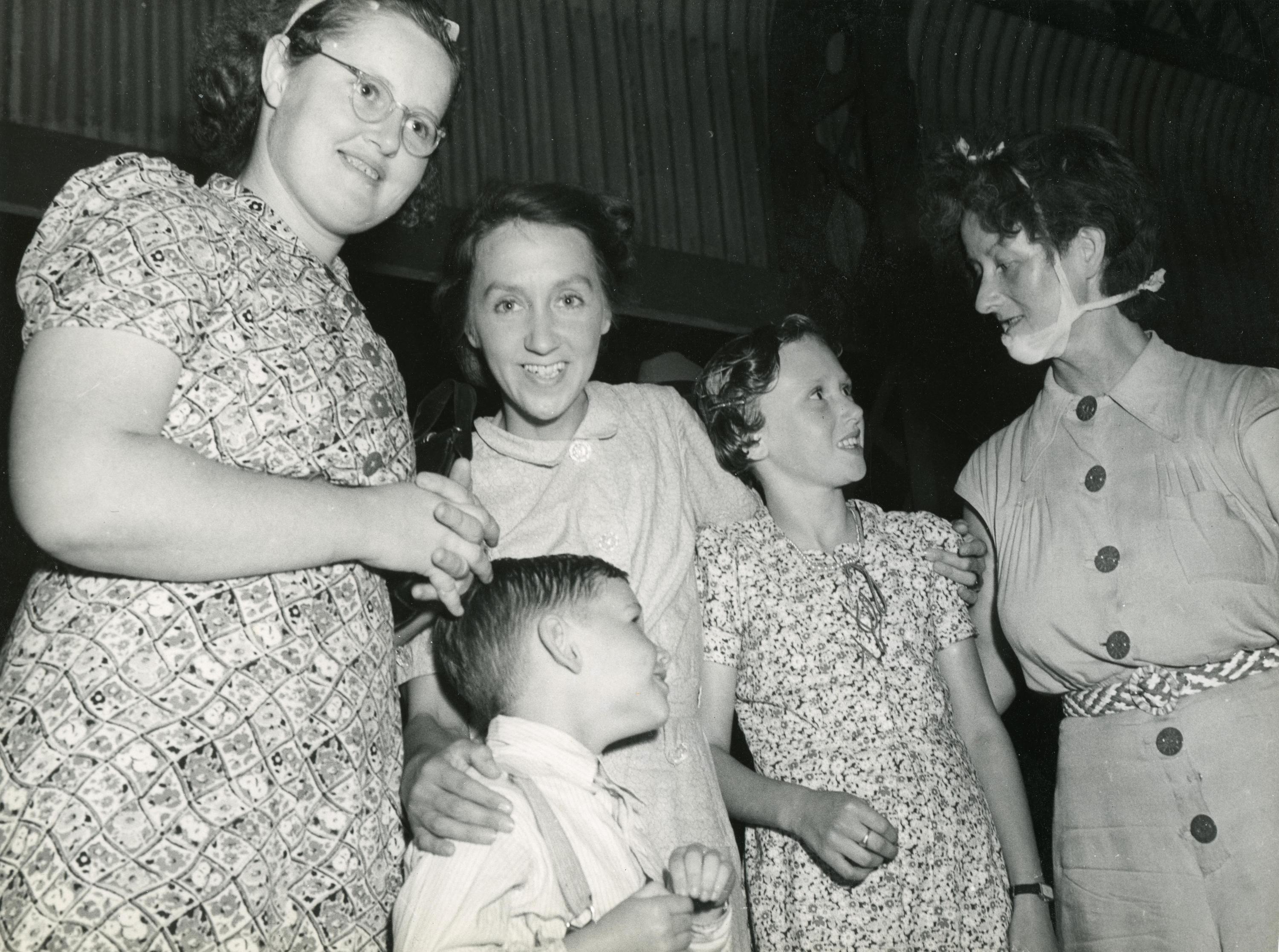 Photograph: Survivors from the sinking of RANGITANE arrive at Brisbane ...
