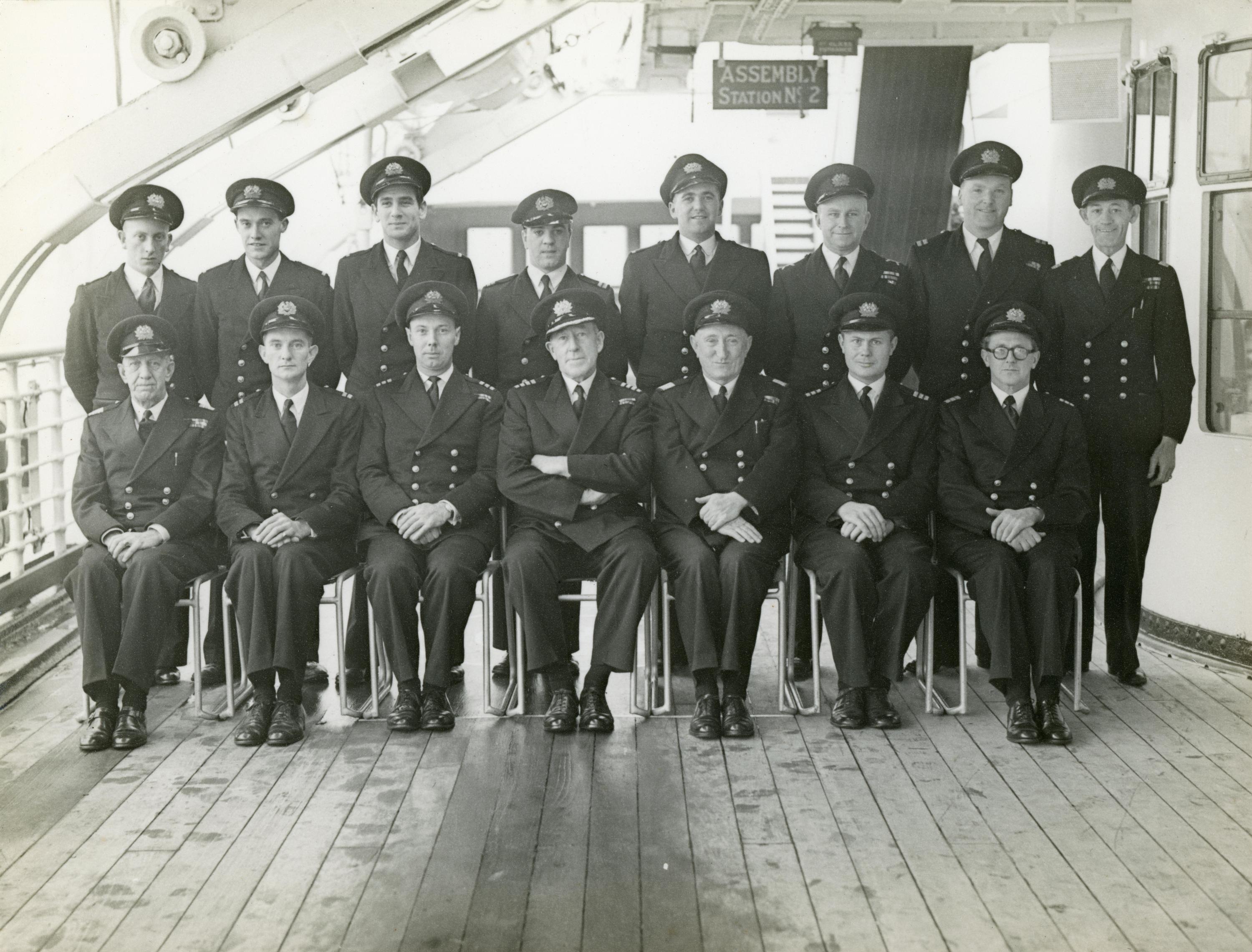 Photograph: Captain Ernest Hambler Hopkins and officers on RMS ...