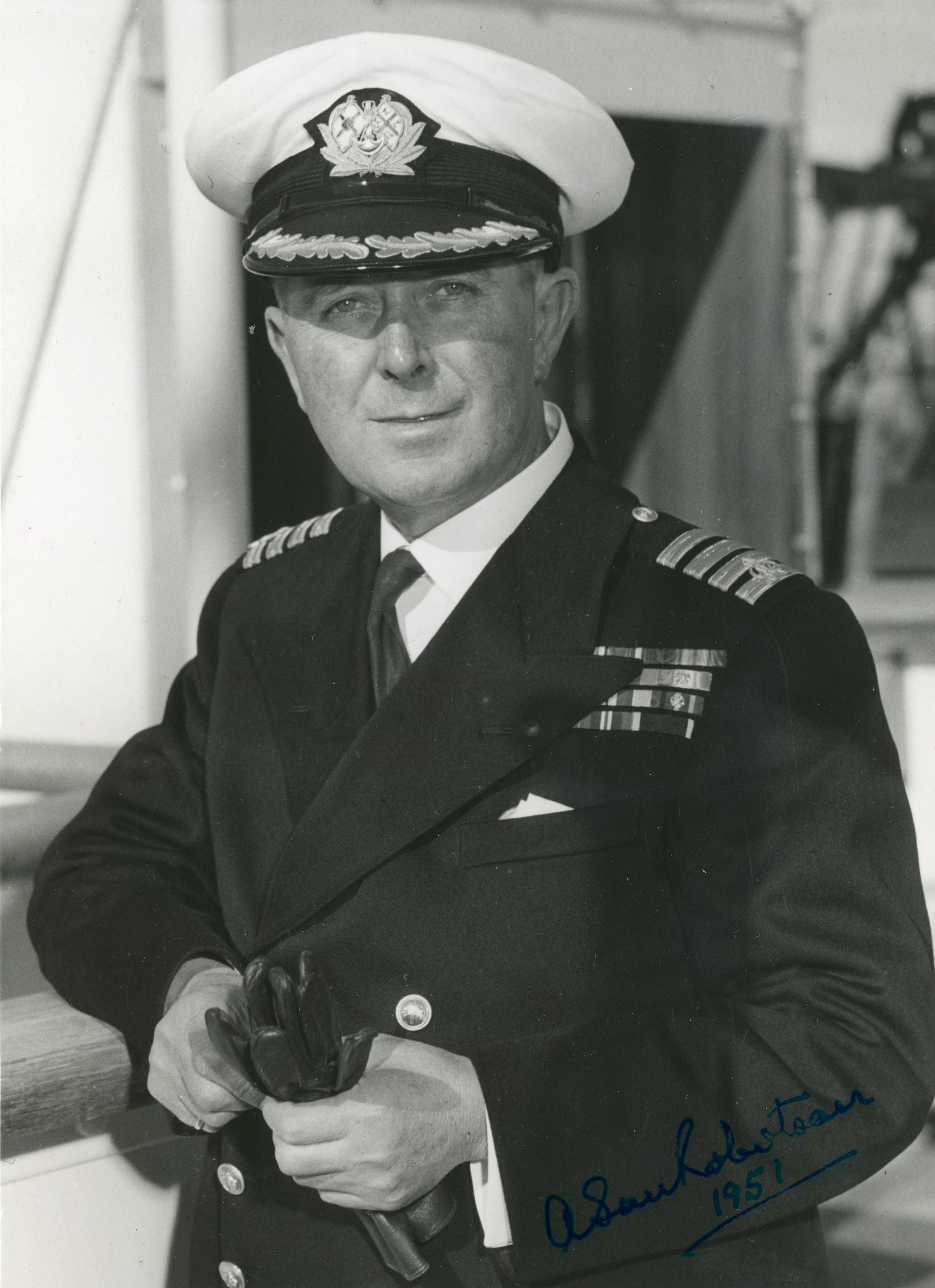 Photograph: Captain A. I. Robertson, MV RUAHINE, 1951 - New Zealand ...