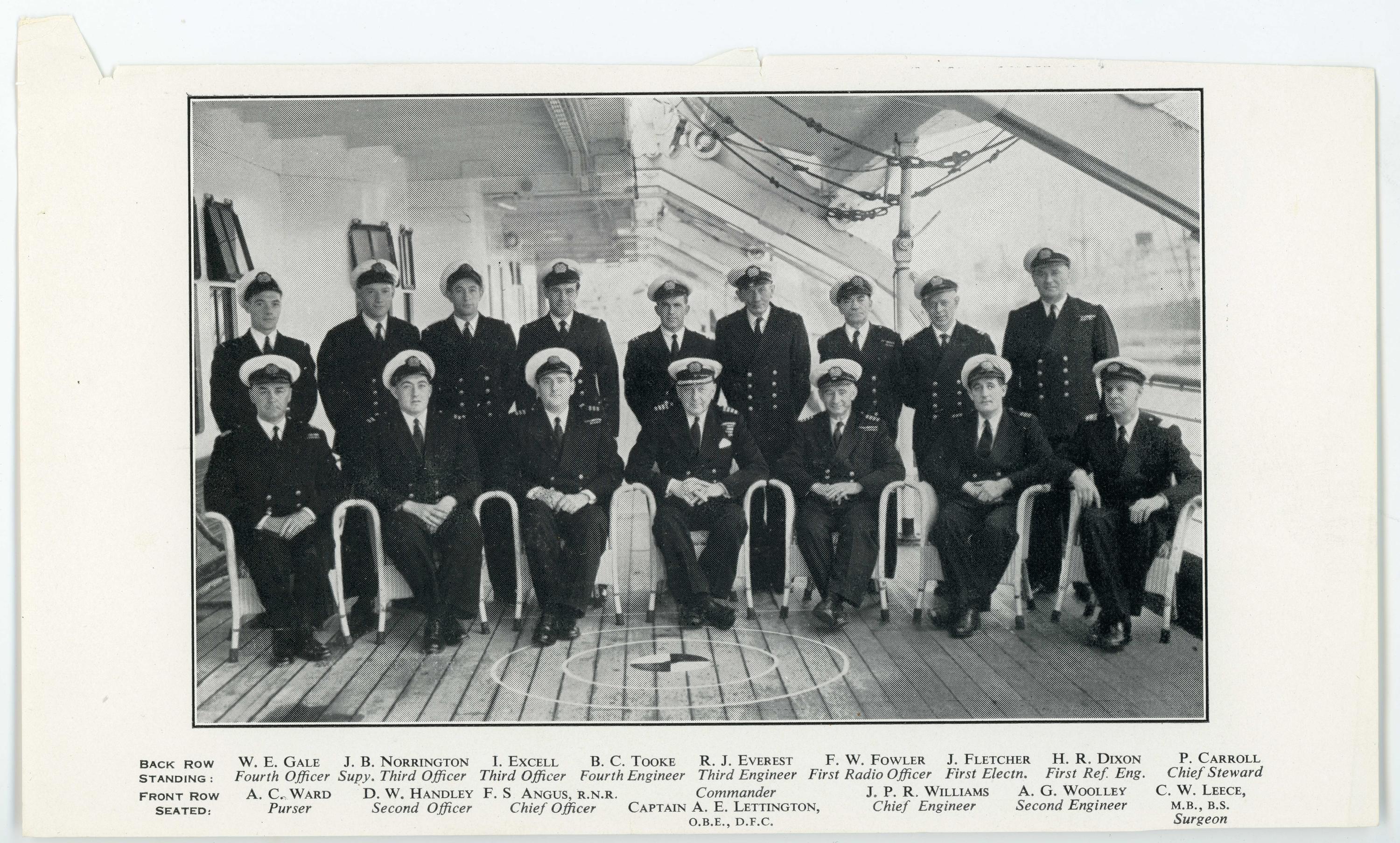 Photograph: Officers on deck, RMS RANGITIKI, 1955 - New Zealand ...
