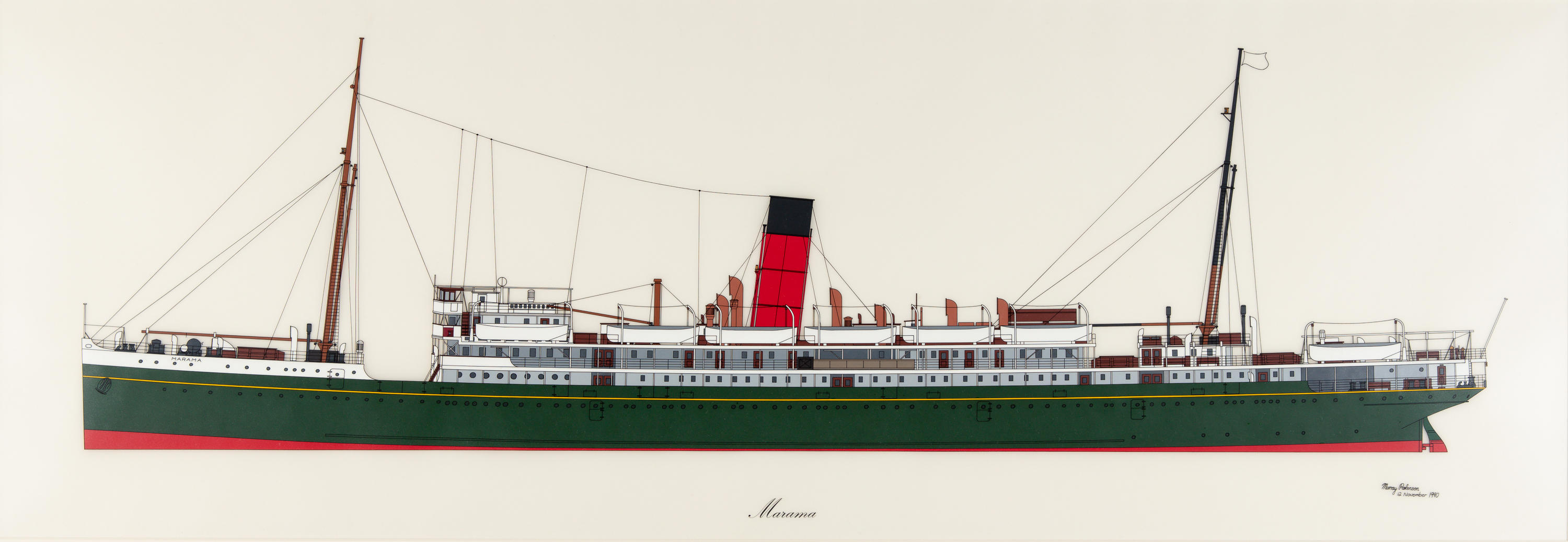 Drawing: SS MARAMA (1907) - New Zealand Maritime Museum