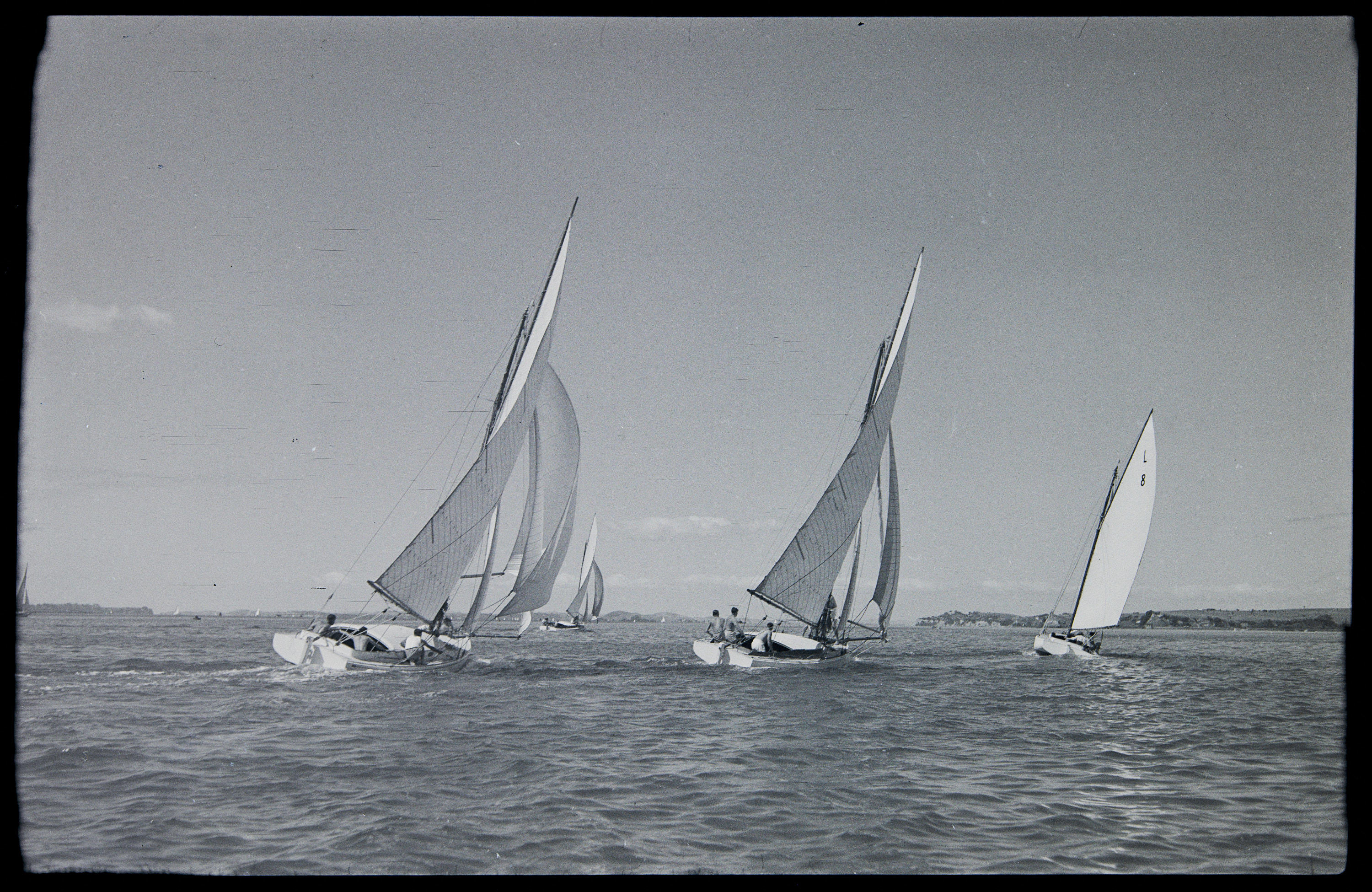 Negative: L Class Yachts Racing, Auckland - New Zealand Maritime Museum