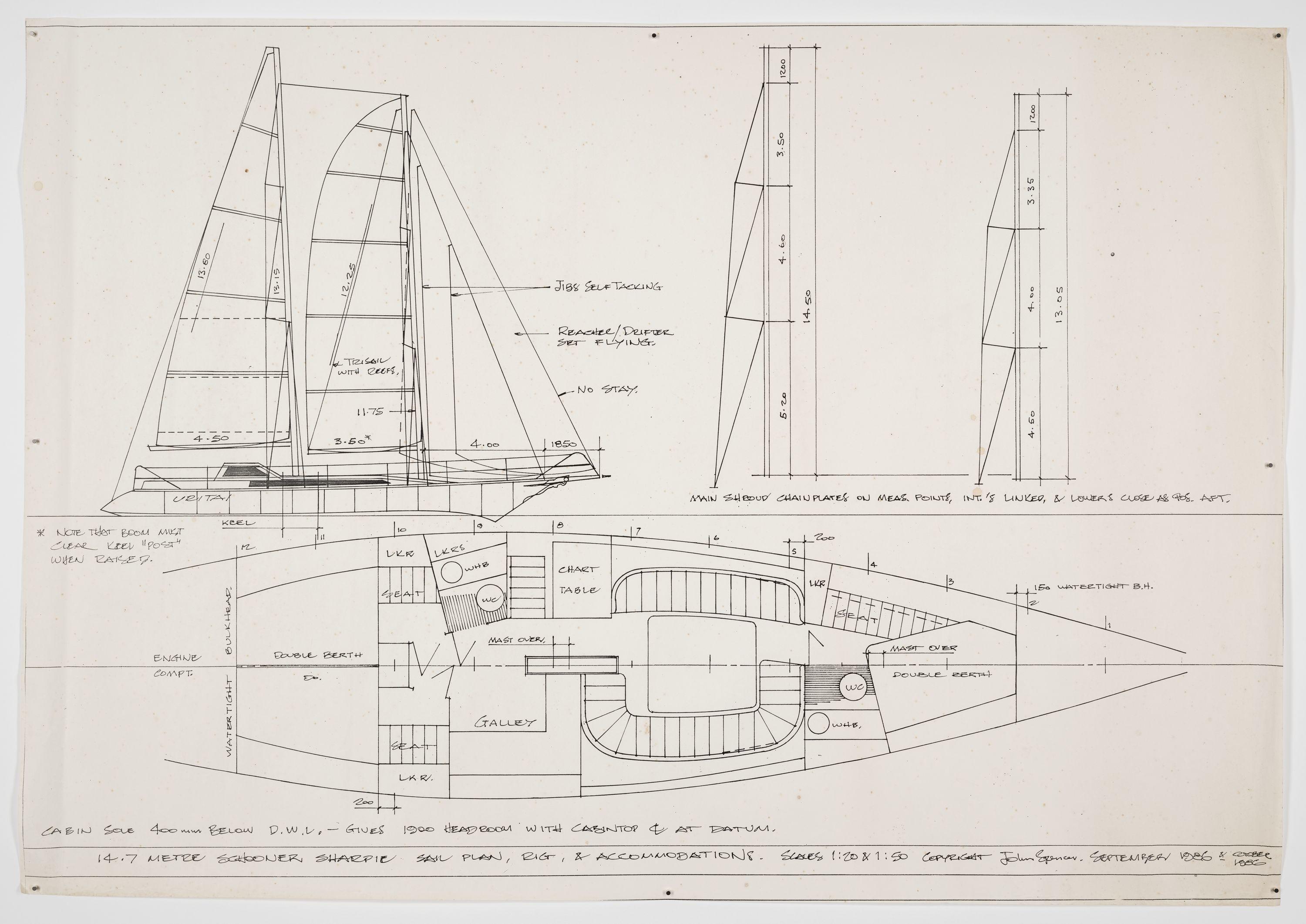Plan: 14.7 metre schooner sharpie - New Zealand Maritime Museum