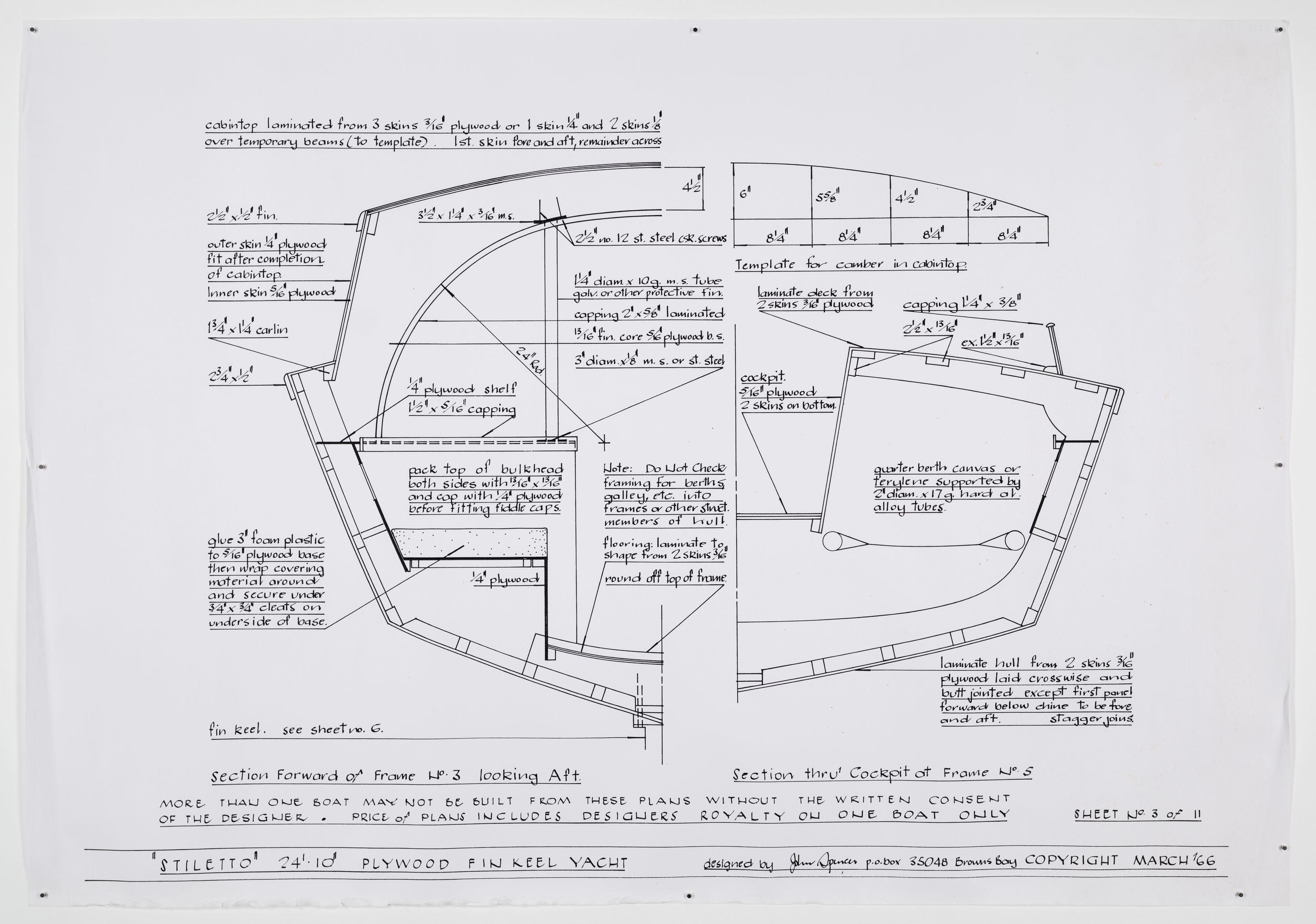 Plan: "STILETTO" 24'10" plywood fin keel yacht - New Zealand Maritime ...
