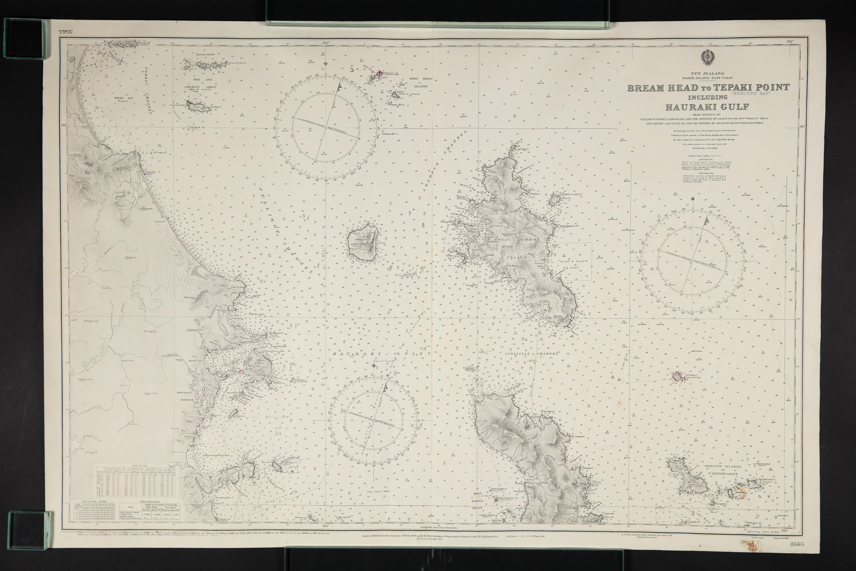 Chart: Bream Head to Tepaki Point (Mercury Bay) including Hauraki Gulf ...