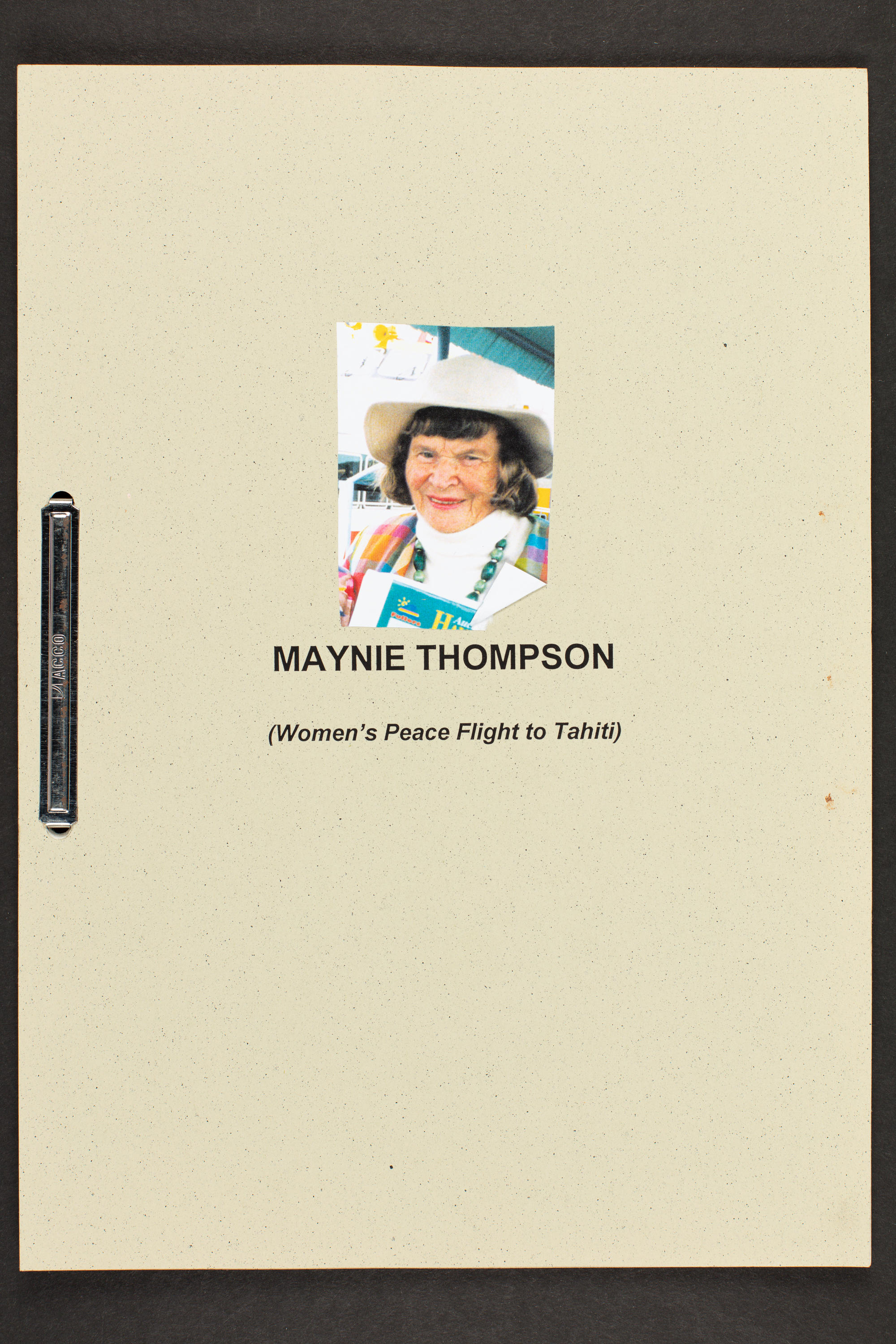 Interview transcript: Maynie Thompson, Moruroa Pacific Peace Flotilla ...