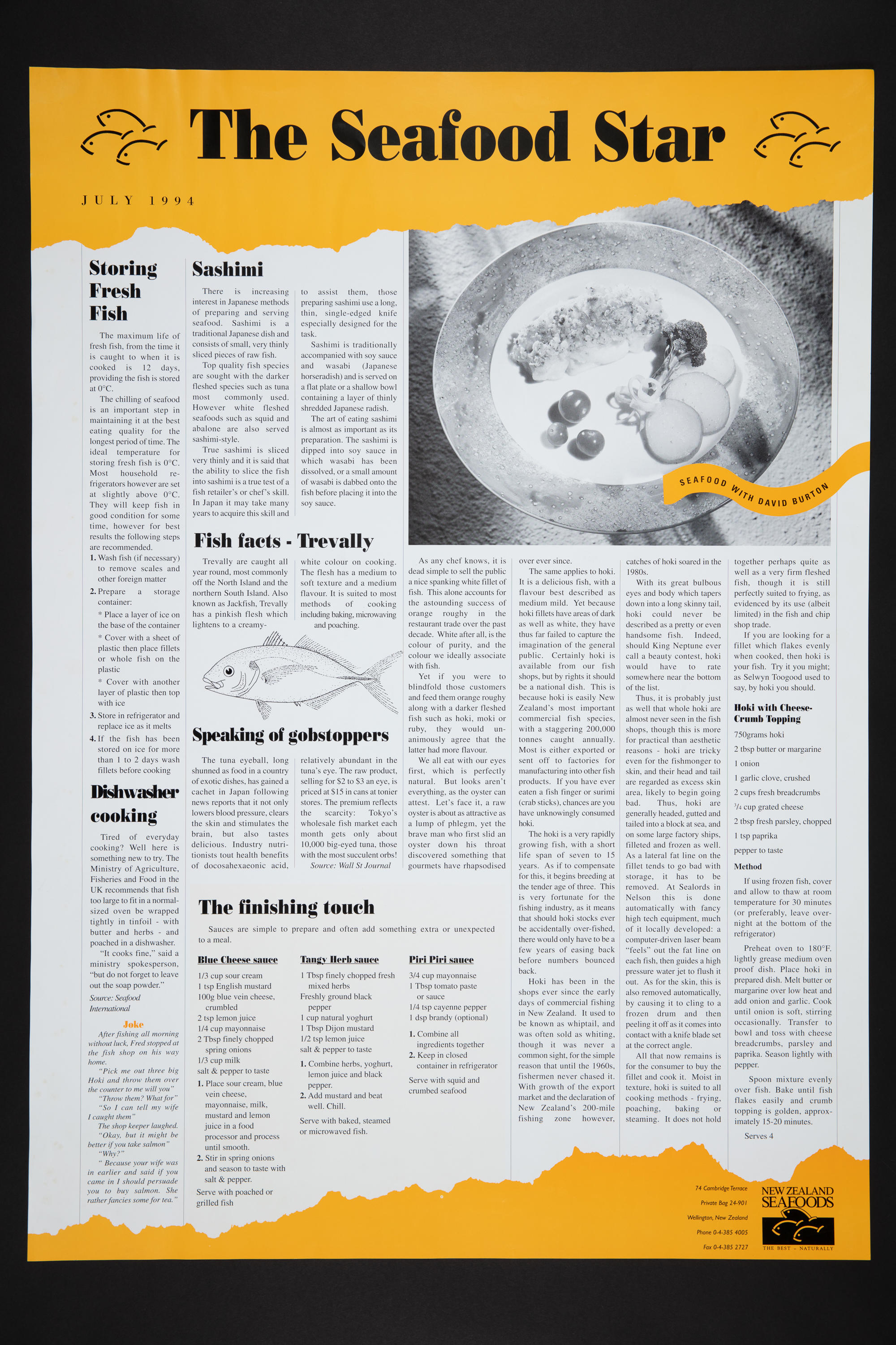 Poster: The Seafood Star, Jul 1994 - New Zealand Maritime Museum